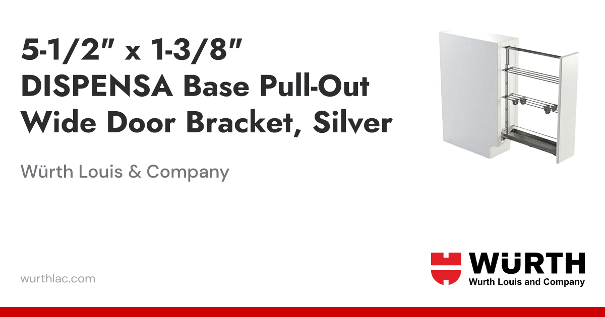 5-1/2" x 1-3/8" DISPENSA Base Pull-Out Wide Door Bracket, Silver ...