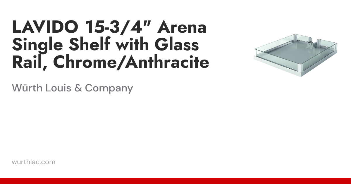 LAVIDO 15-3/4" Arena Single Shelf with Glass Rail, Chrome/Anthracite ...