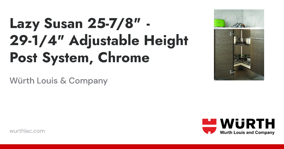Lazy Susan 25-7/8" - 29-1/4" Adjustable Height Post System, Chrome ...