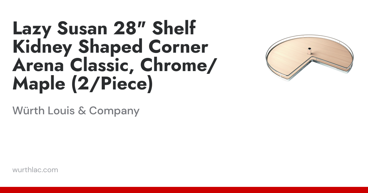 Lazy Susan 28" Shelf Kidney Shaped Corner Arena Classic, Chrome/Maple ...