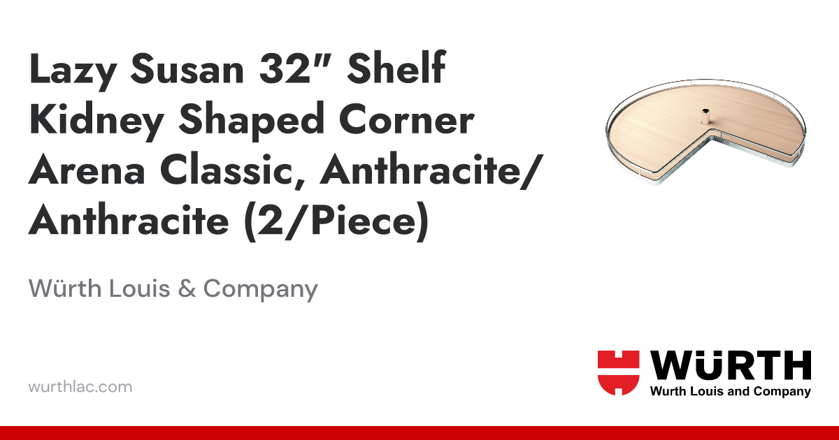 Lazy Susan 32" Shelf Kidney Shaped Corner Arena Classic, Anthracite ...