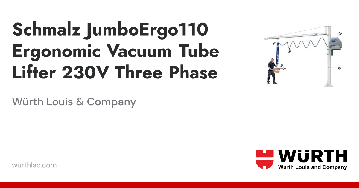 Schmalz JumboErgo110 Ergonomic Vacuum Tube Lifter 230V Three Phase ...