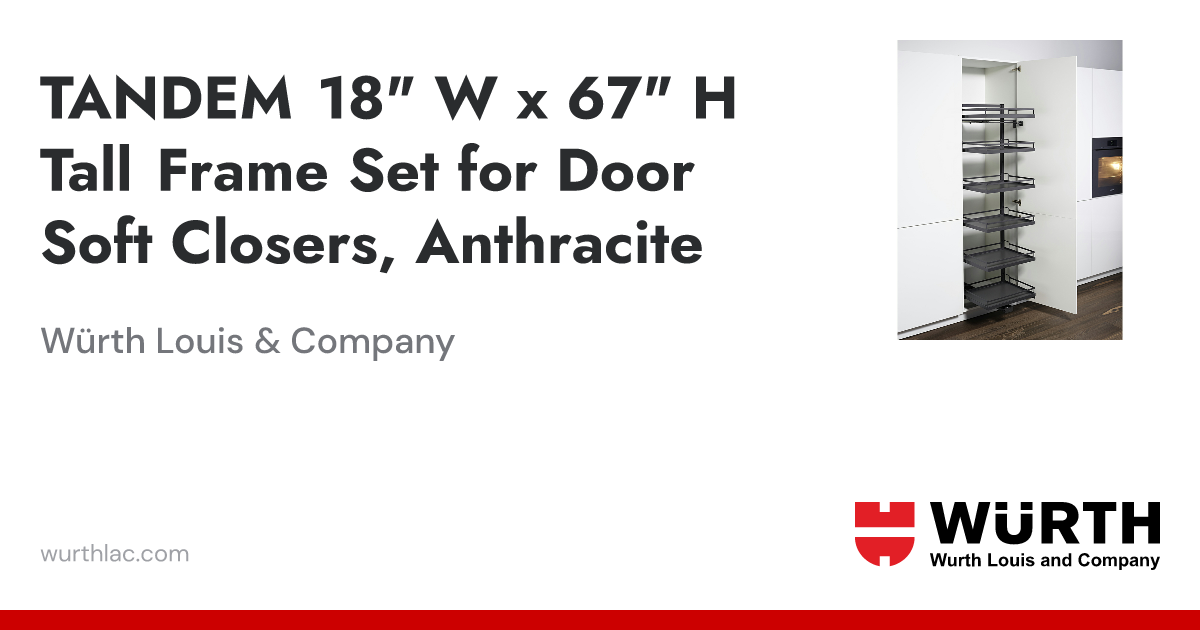 TANDEM 18" W x 67" H Tall Frame Set for Door Soft Closers, Anthracite ...