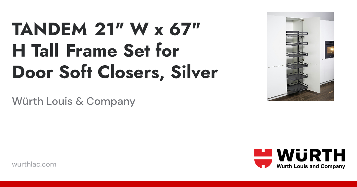 TANDEM 21" W x 67" H Tall Frame Set for Door Soft Closers, Silver ...