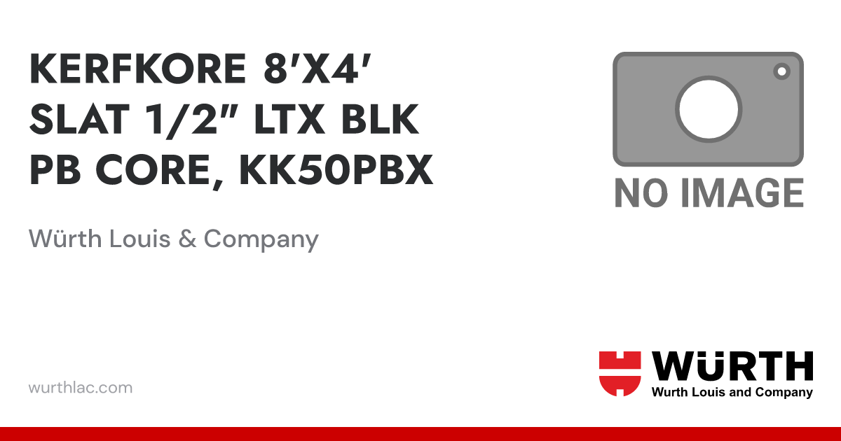 KERFKORE 8'X4' SLAT 1/2" LTX BLK PB CORE, KK50PBX | Würth Louis & Company