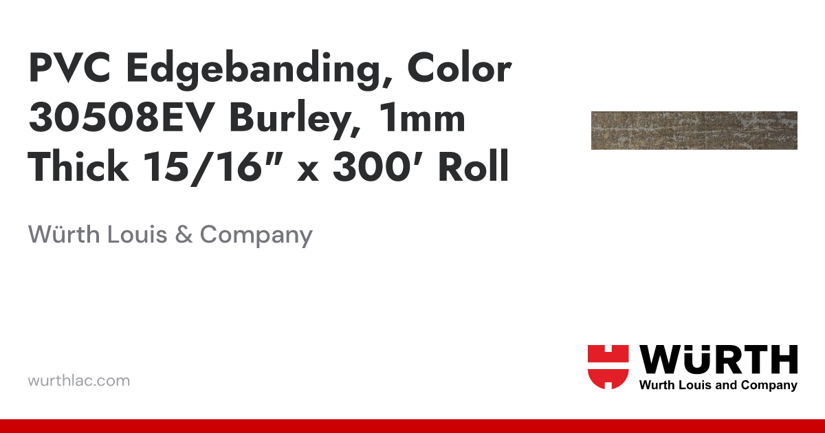 PVC Edgebanding, Color 30508EV Burley, 1mm Thick 15/16" x 300' Roll ...