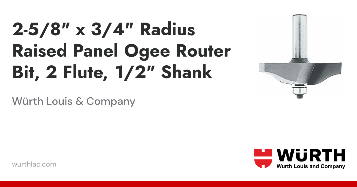2-5/8" x 3/4" Radius Raised Panel Ogee Router Bit, 2 Flute, 1/2" Shank ...