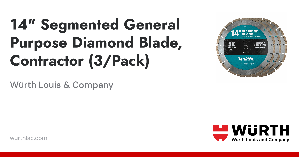 14" Segmented General Purpose Diamond Blade, Contractor (3/Pack ...