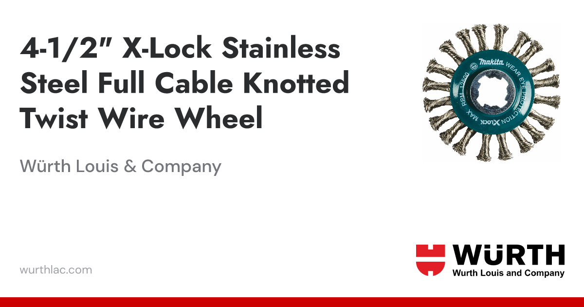 4-1/2" X-Lock Stainless Steel Full Cable Knotted Twist Wire Wheel ...