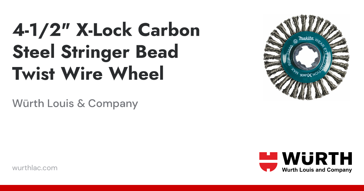 4-1/2" X-Lock Carbon Steel Stringer Bead Twist Wire Wheel | Würth Louis ...
