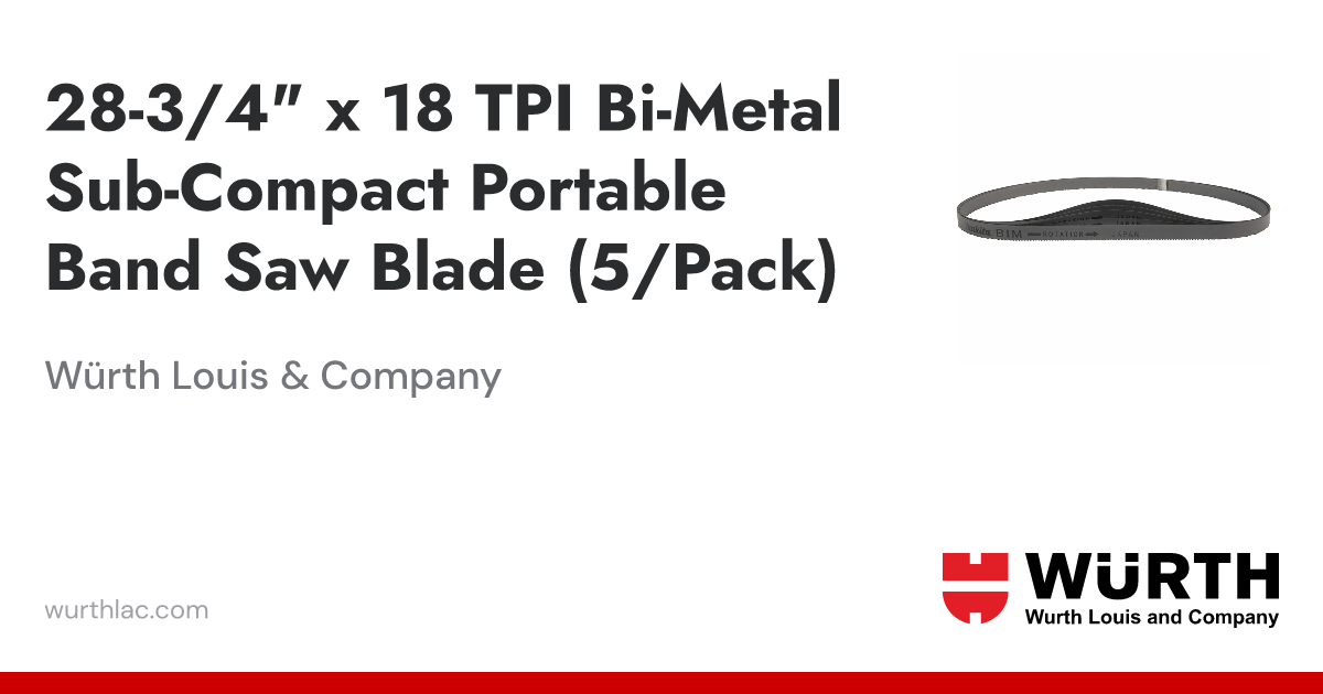 28-3/4" x 18 TPI Bi-Metal Sub-Compact Portable Band Saw Blade (5/Pack ...
