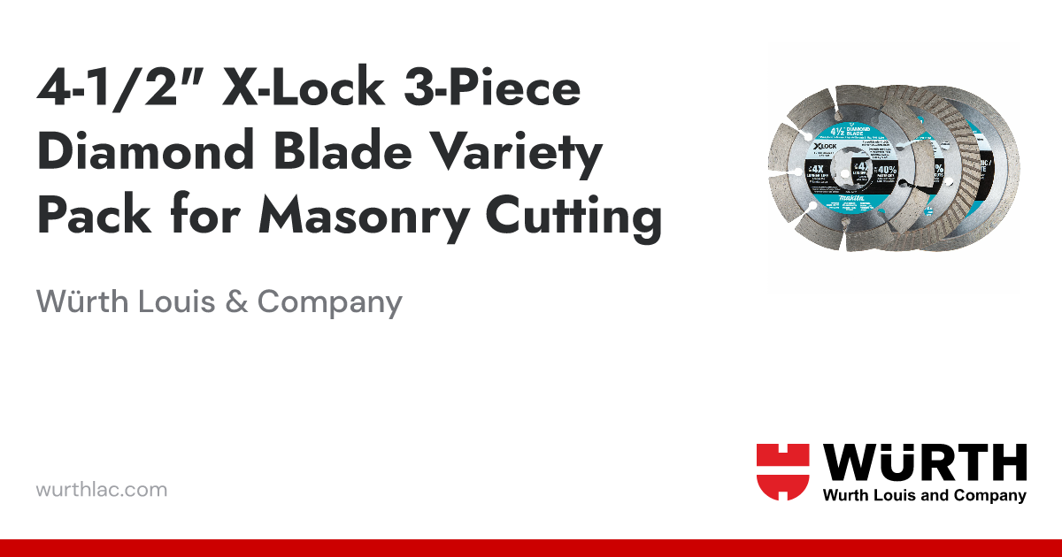 4-1/2" X-Lock 3-Piece Diamond Blade Variety Pack for Masonry Cutting ...