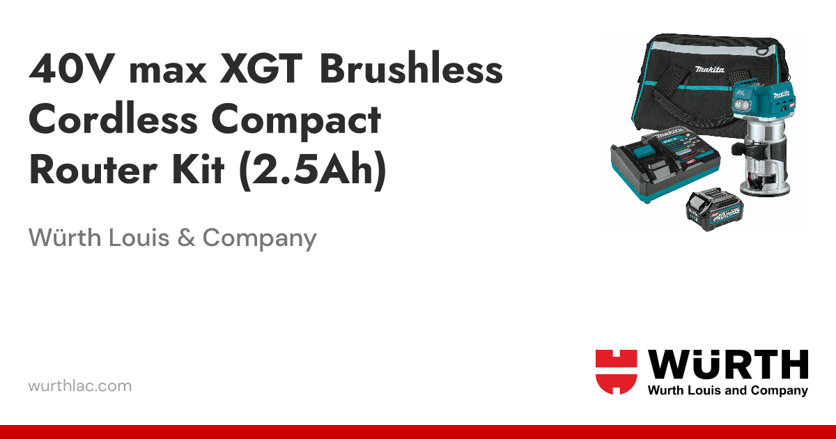 40V max XGT Brushless Cordless Compact Router Kit (2.5Ah) | Würth Louis ...