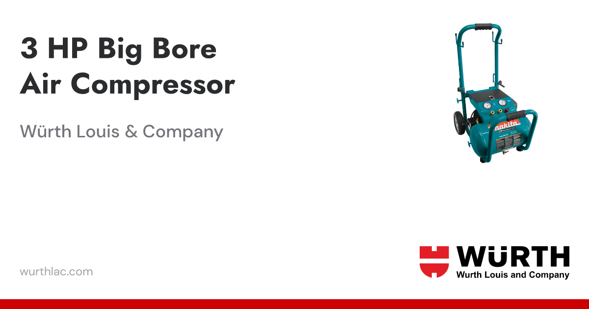 3 HP Big Bore Air Compressor | Würth Louis & Company