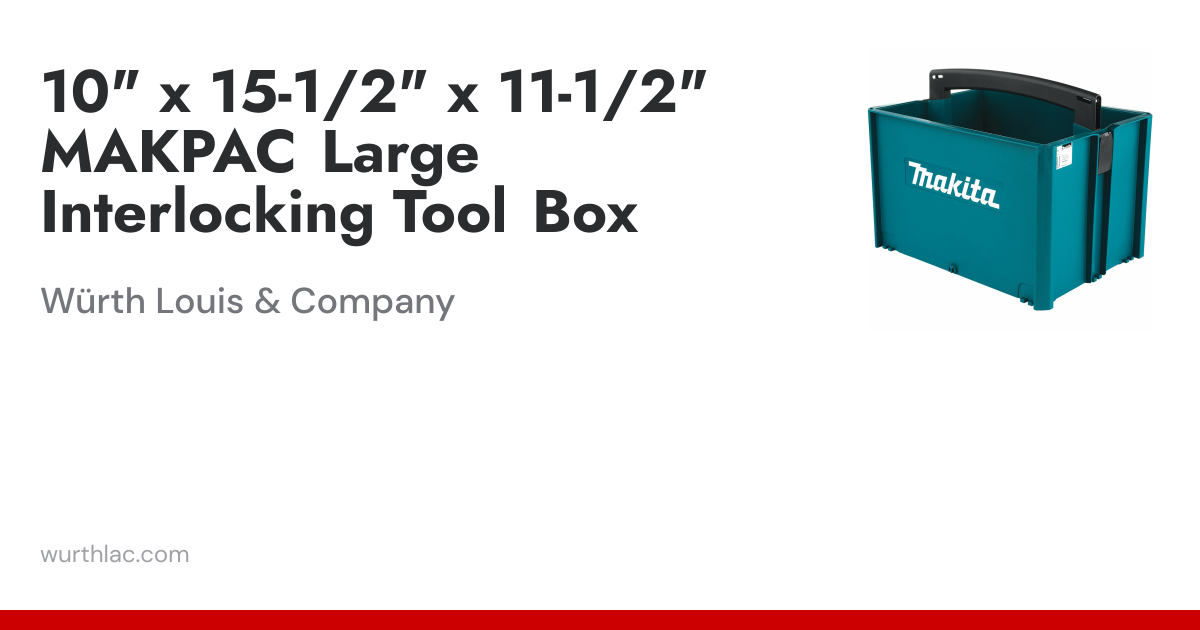10" x 15-1/2" x 11-1/2" MAKPAC Large Interlocking Tool Box | Würth ...
