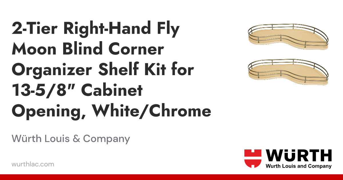 2-Tier Right-Hand Fly Moon Blind Corner Organizer Shelf Kit for 13-5/8 ...