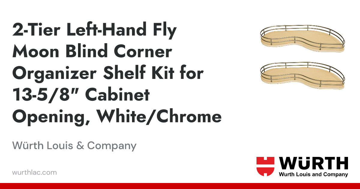 2-Tier Left-Hand Fly Moon Blind Corner Organizer Shelf Kit for 13-5/8 ...