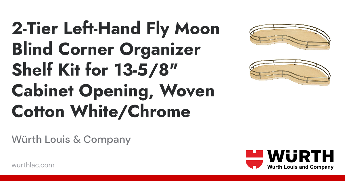 2-Tier Left-Hand Fly Moon Blind Corner Organizer Shelf Kit for 13-5/8 ...