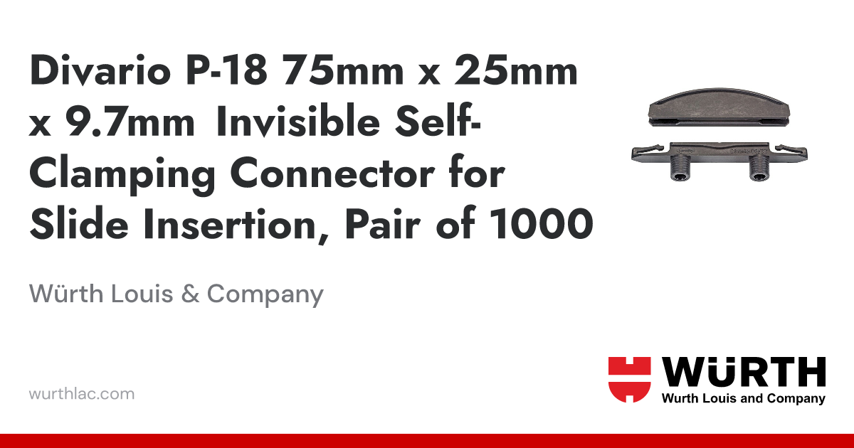 Divario P-18 75mm x 25mm x 9.7mm Invisible Self-Clamping Connector for ...