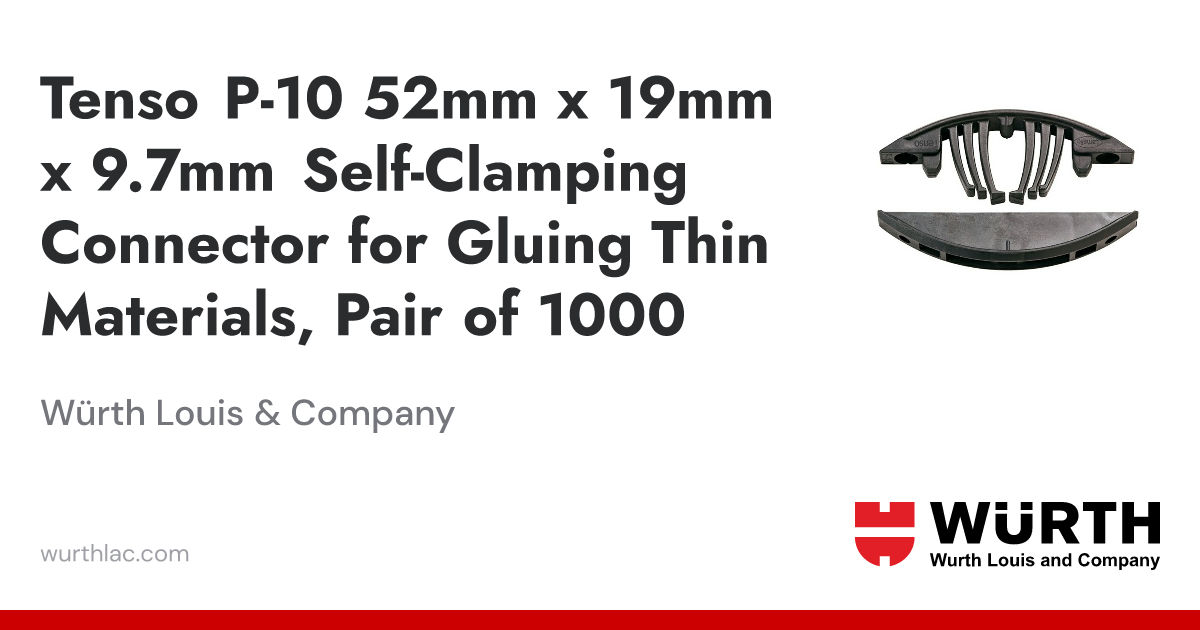 Tenso P-10 52mm x 19mm x 9.7mm Self-Clamping Connector for Gluing Thin ...