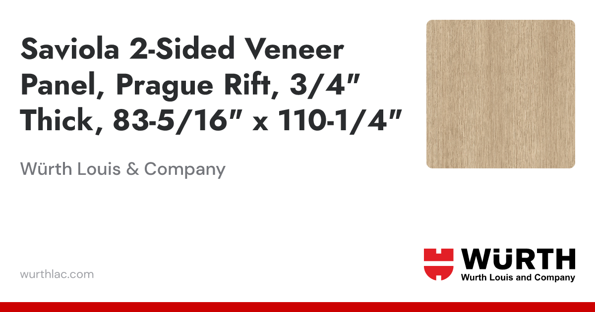 Saviola 2-Sided Veneer Panel, Prague Rift, 3/4" Thick, 83-5/16" x 110-1 ...