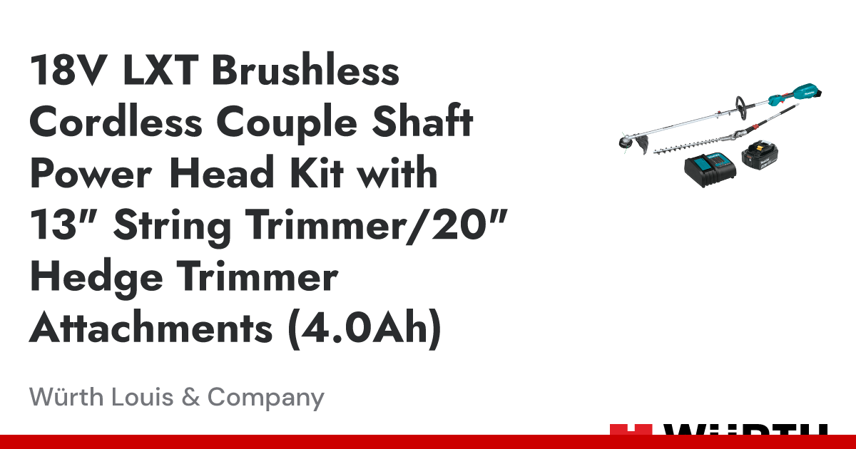 18V LXT Brushless Cordless Couple Shaft Power Head Kit with 13" String ...