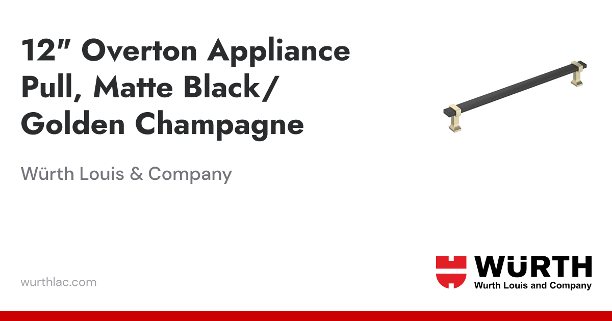 12" Overton Appliance Pull, Matte Black/Golden Champagne | Würth Louis ...