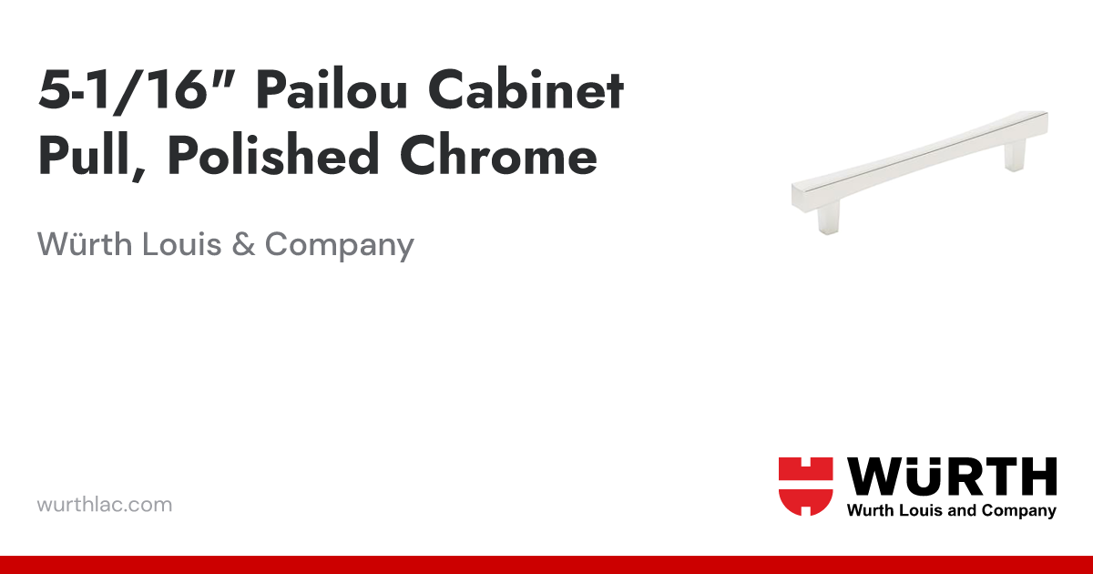5-1/16" Pailou Cabinet Pull, Polished Chrome | Würth Louis & Company