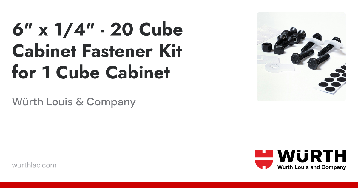 6" x 1/4" - 20 Cube Cabinet Fastener Kit for 1 Cube Cabinet | Würth ...