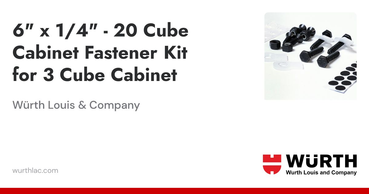 6" x 1/4" - 20 Cube Cabinet Fastener Kit for 3 Cube Cabinet | Würth ...