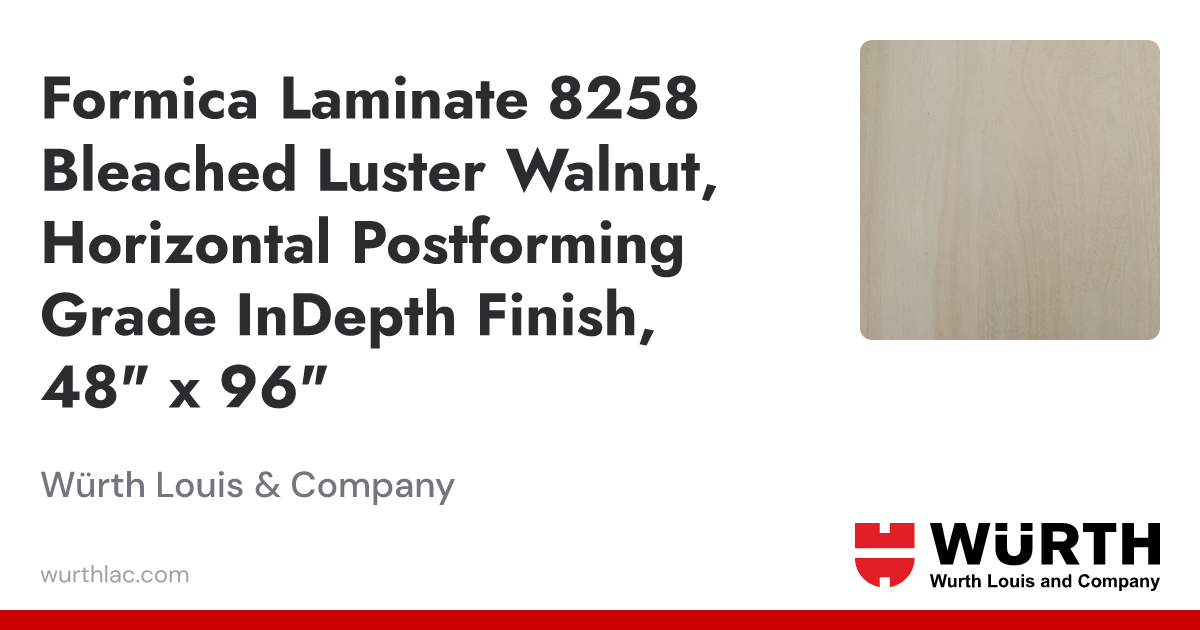 Formica Laminate 8258 Bleached Luster Walnut, Horizontal Postforming ...
