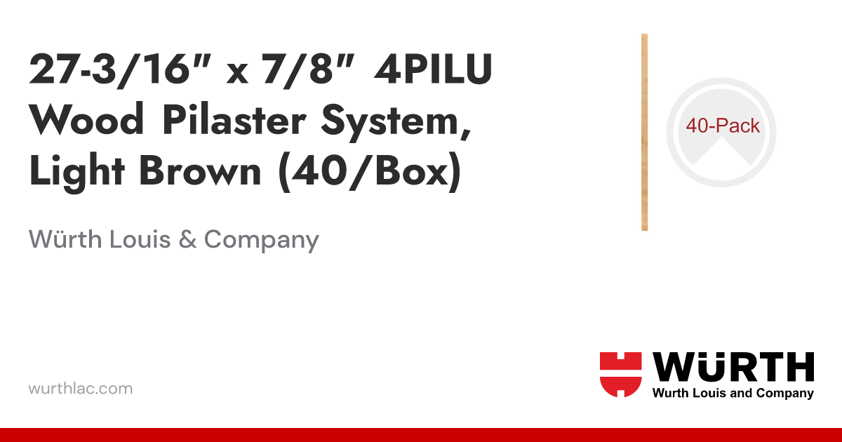 27-3/16" x 7/8" 4PILU Wood Pilaster System, Light Brown (40/Box ...