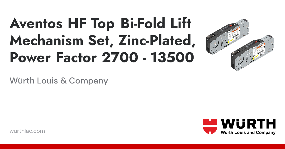 Aventos HF Top Bi-Fold Lift Mechanism Set, Zinc-Plated, Power Factor ...