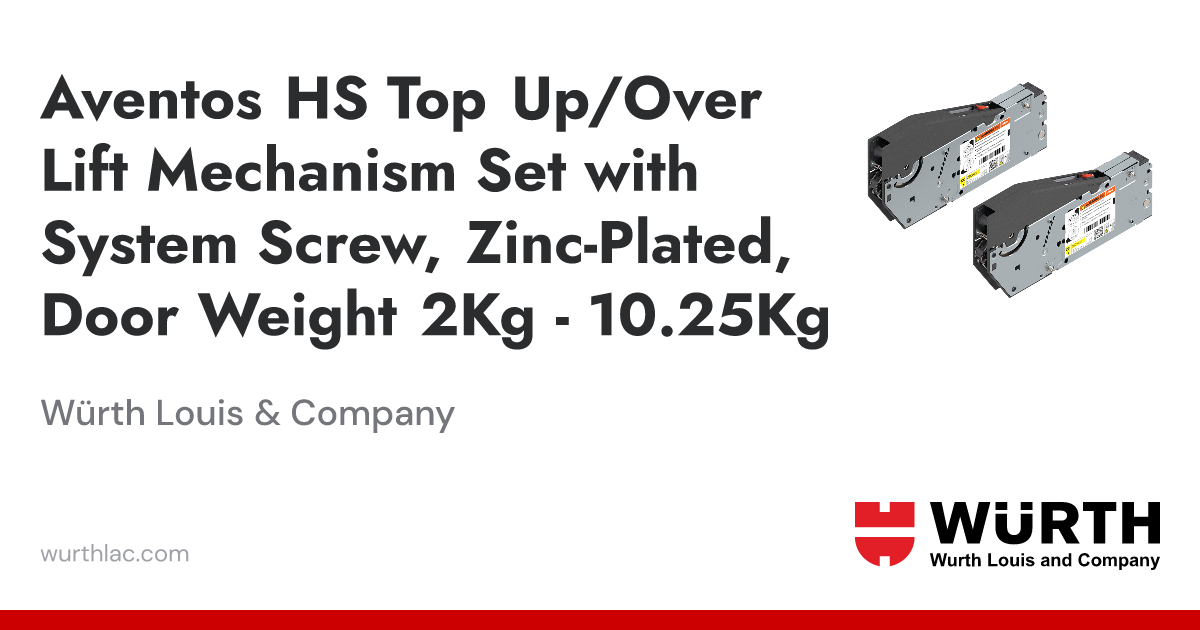 Aventos HS Top Up/Over Lift Mechanism Set with System Screw, Zinc ...