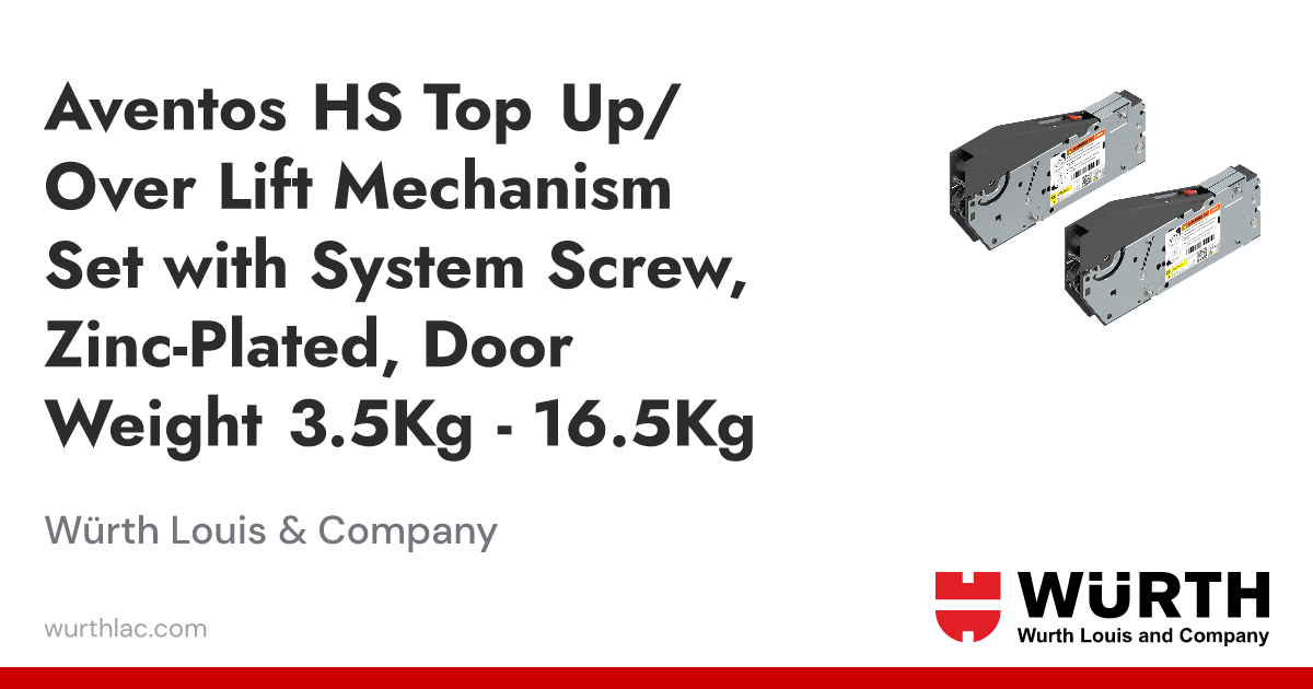 Aventos HS Top Up/Over Lift Mechanism Set with System Screw, Zinc ...