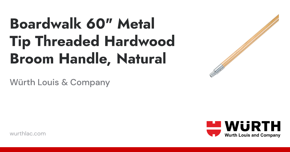 Boardwalk 60" Metal Tip Threaded Hardwood Broom Handle, Natural | Würth ...