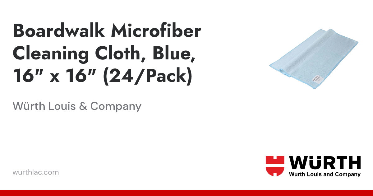 Boardwalk Microfiber Cleaning Cloth, Blue, 16" x 16" (24/Pack) | Würth ...