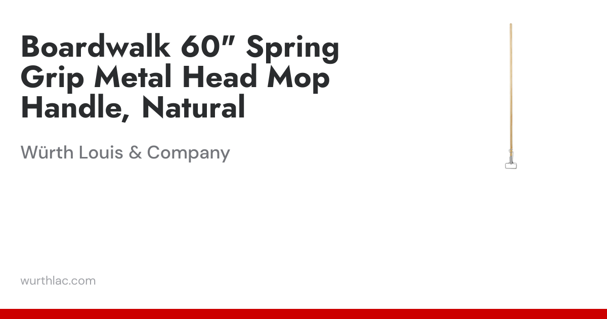 Boardwalk 60" Spring Grip Metal Head Mop Handle, Natural | Würth Louis ...