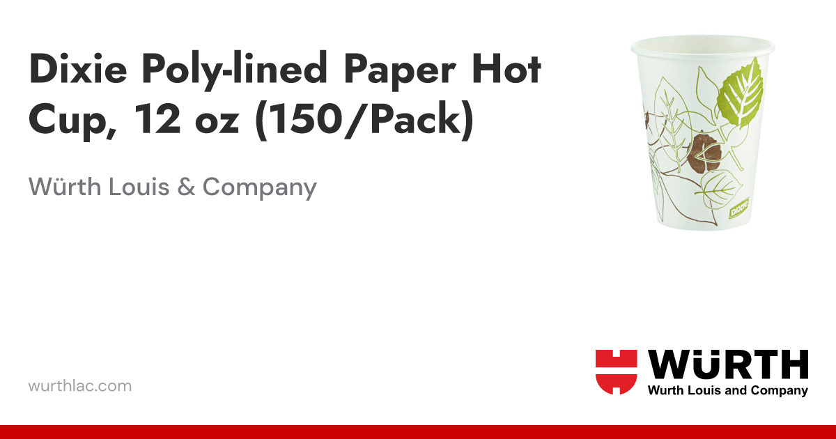 Dixie Poly-lined Paper Hot Cup, 12 oz (150/Pack) | Würth Louis & Company