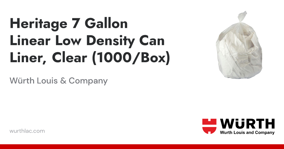 Heritage 7 Gallon Linear Low Density Can Liner, Clear (1000/Box ...