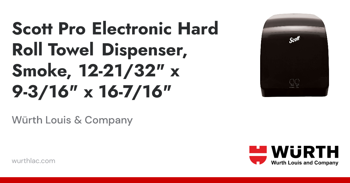 Scott Pro Electronic Hard Roll Towel Dispenser, Smoke, 12-21/32" x 9-3/ ...