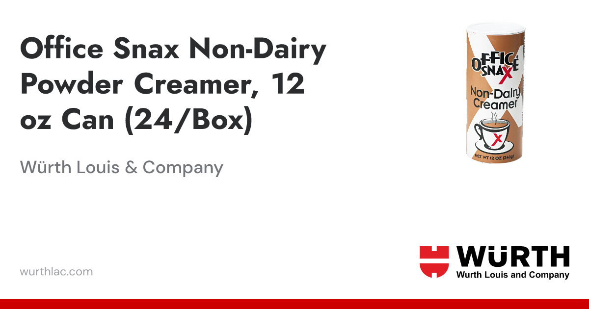Office Snax Non-Dairy Powder Creamer, 12 oz Can (24/Box) | Würth Louis ...