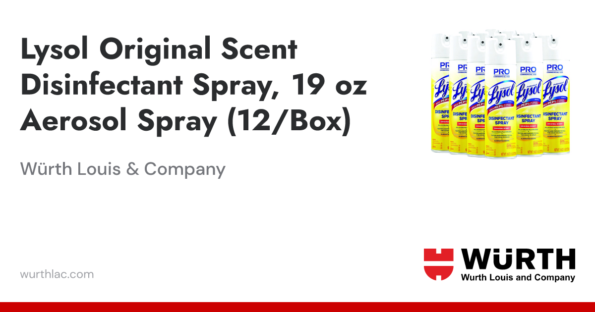 Lysol Original Scent Disinfectant Spray, 19 oz Aerosol Spray (12/Box ...