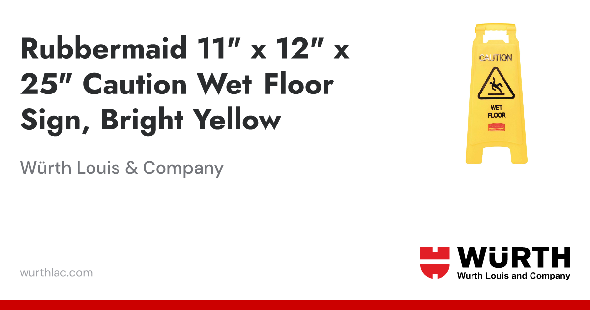 Rubbermaid 11" x 12" x 25" Caution Wet Floor Sign, Bright Yellow ...