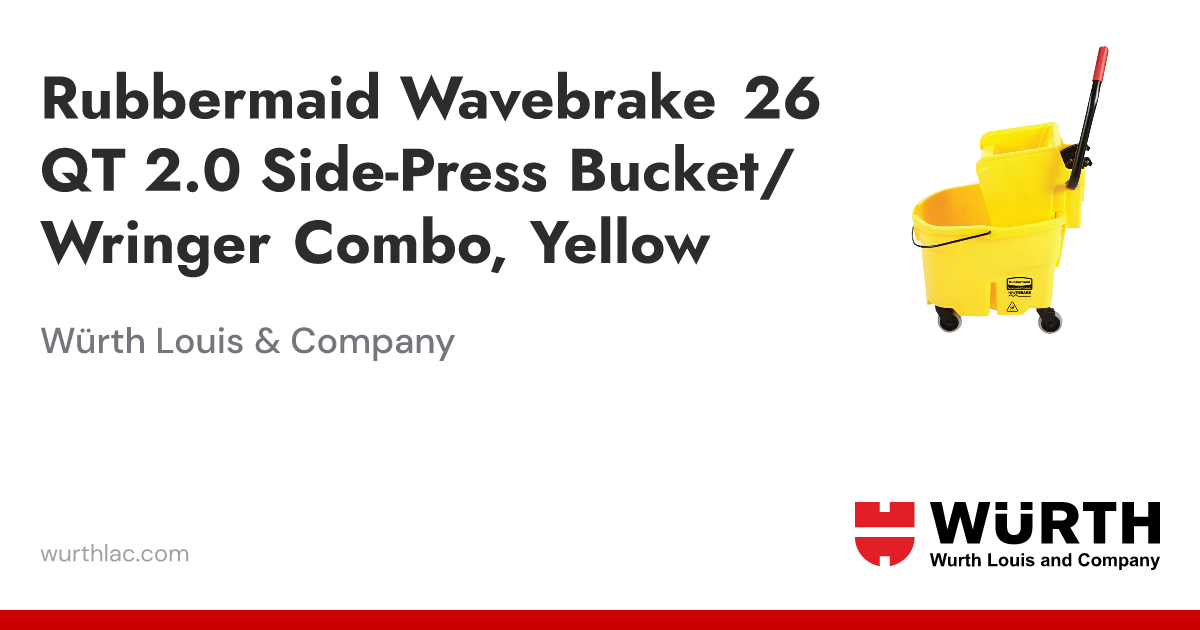 Rubbermaid Wavebrake 26 QT 2.0 Side-Press Bucket/Wringer Combo, Yellow ...