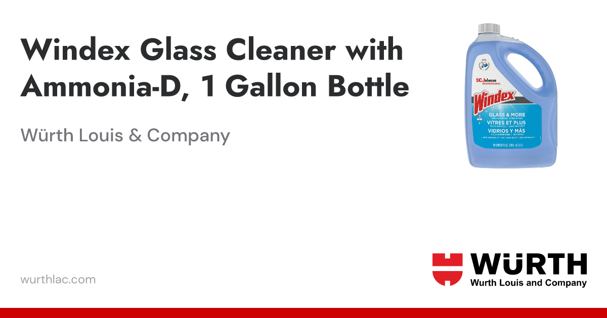 Windex Glass Cleaner with Ammonia-D, 1 Gallon Bottle | Würth Louis ...