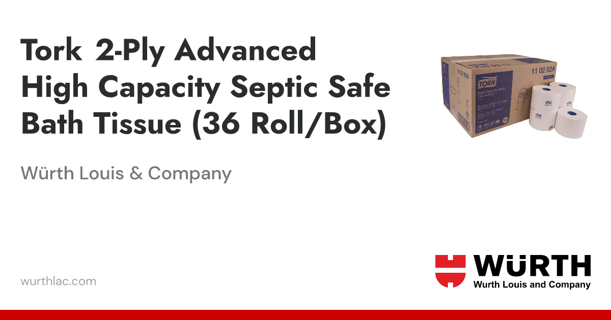 Tork 2-Ply Advanced High Capacity Septic Safe Bath Tissue (36 Roll/Box) | Würth Louis & Company