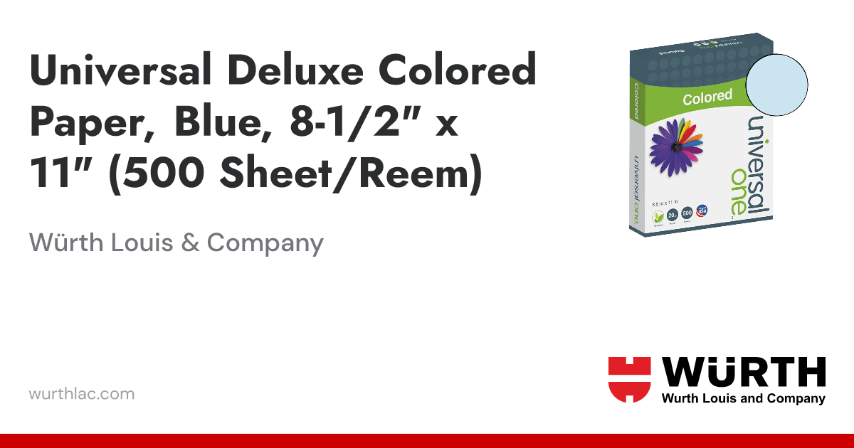 Universal Deluxe Colored Paper, Blue, 8-1/2" x 11" (500 Sheet/Reem ...