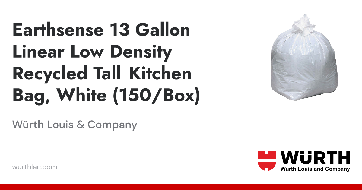 Earthsense 13 Gallon Linear Low Density Recycled Tall Kitchen Bag ...