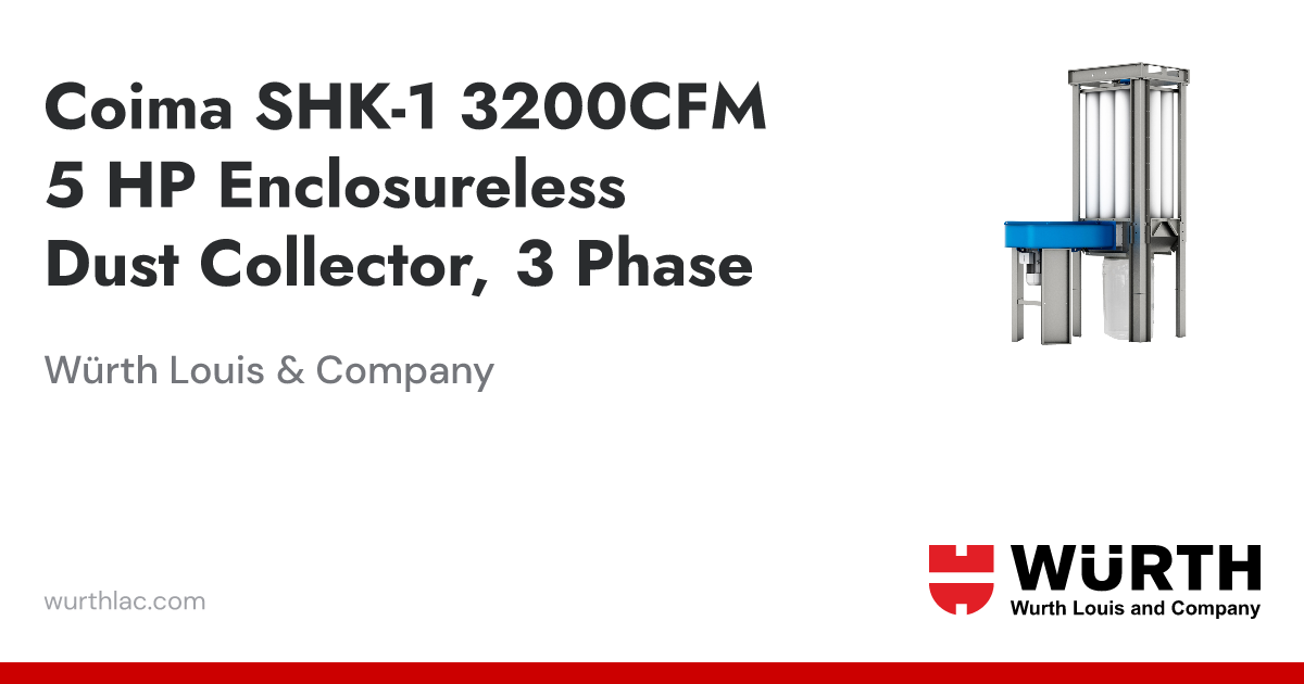 Coima SHK-1 3200CFM 5 HP Enclosureless Dust Collector, 3 Phase | Würth ...